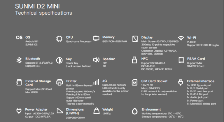 POS Sunmi D2mini – HDL Engineering Trading JSC